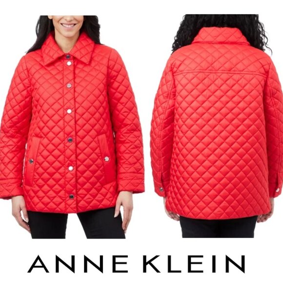 Anne Klein | Jackets & Coats | Nwt Anne Klein Ladies Quilted Jacket Red ...